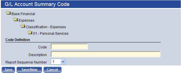 Set Up Account Classification - Expenses
