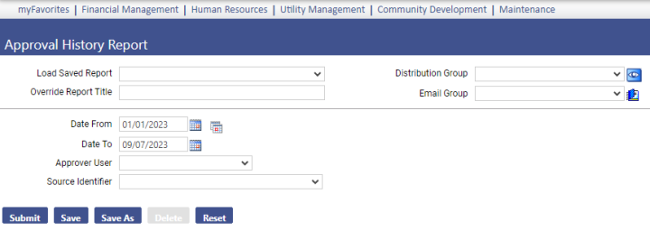 Approval History Report