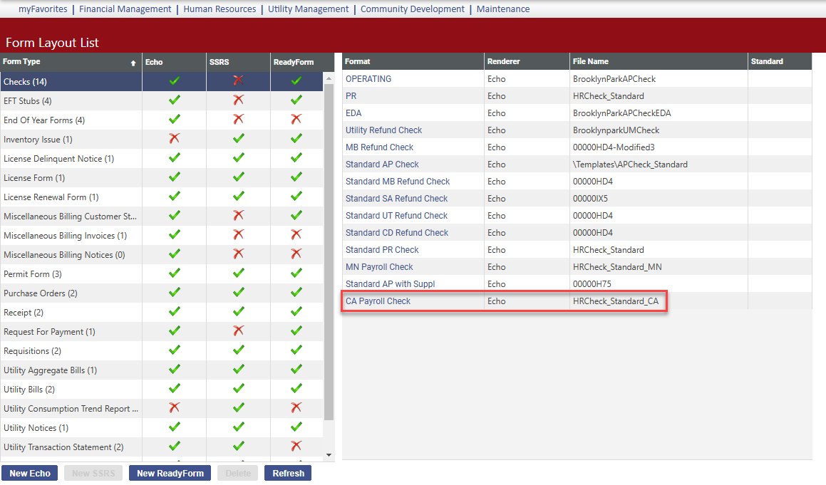 Updated California Check Format