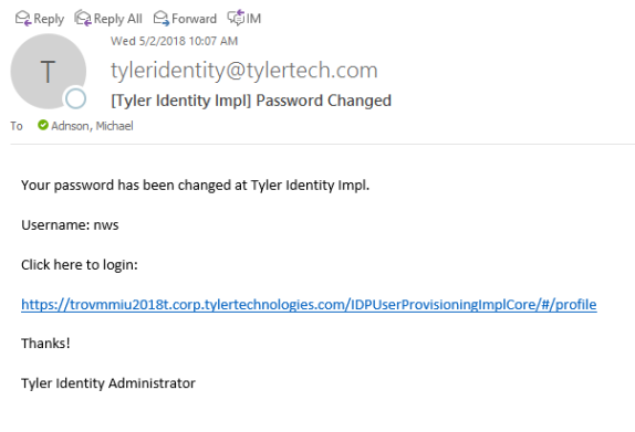 Tyler Identity User Account Management